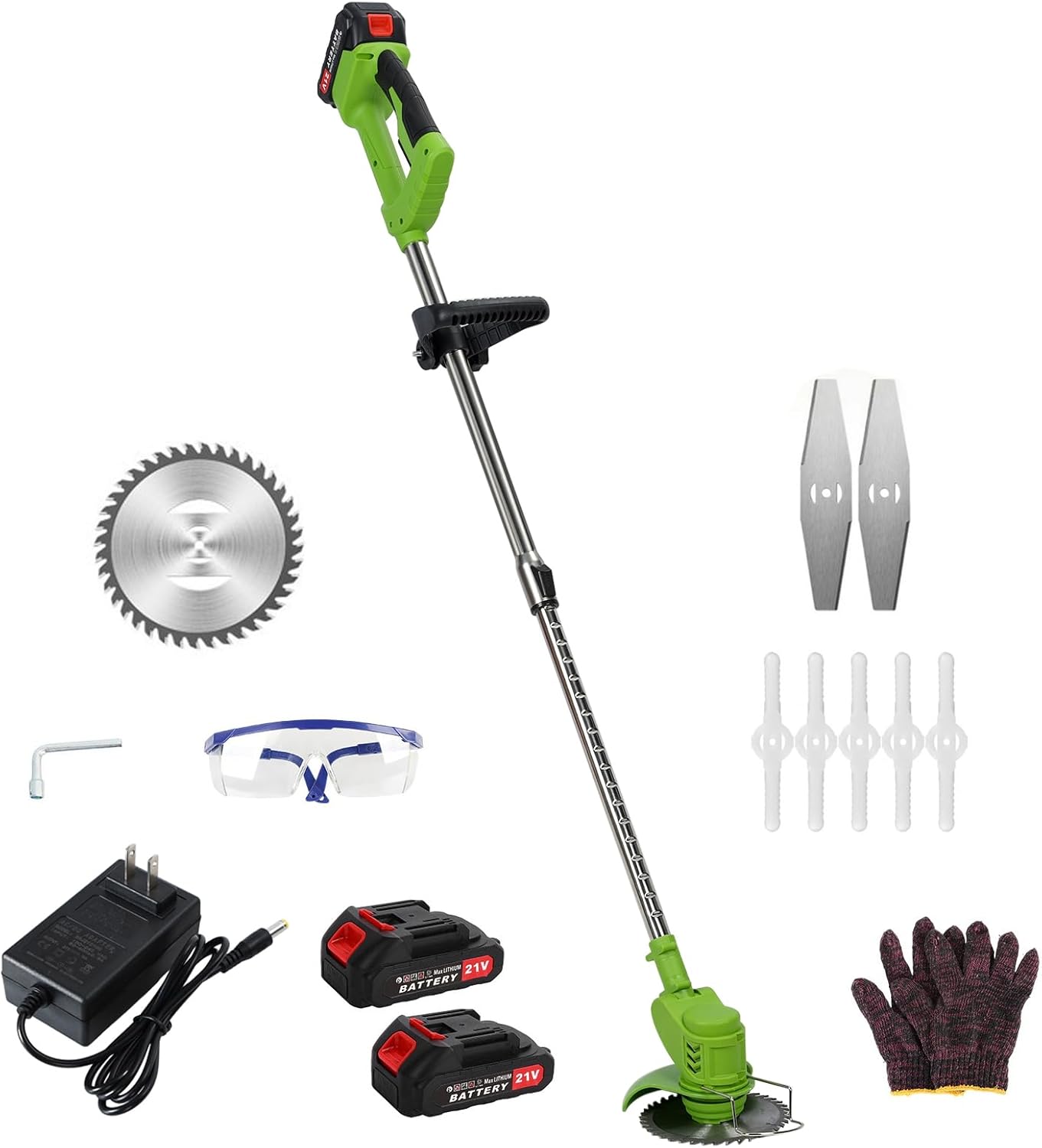 yoakaiax String Trimmer Cordless Weed Eater, Electric Weed Mower ...