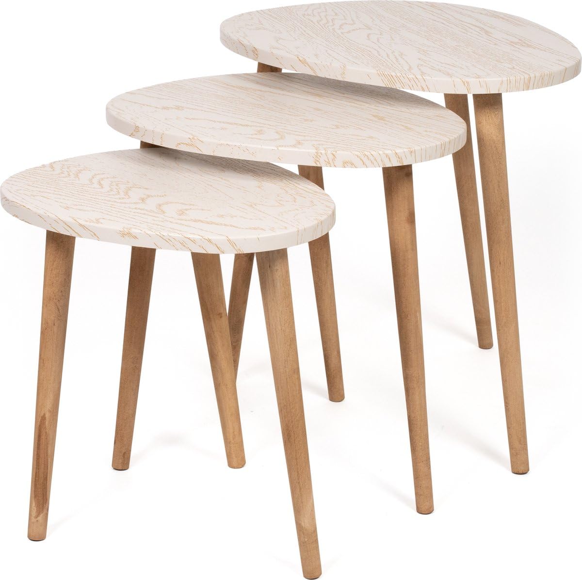 Amazon.com: Rustic Side Table Set of 3 - Coffee Table - Side Table ...
