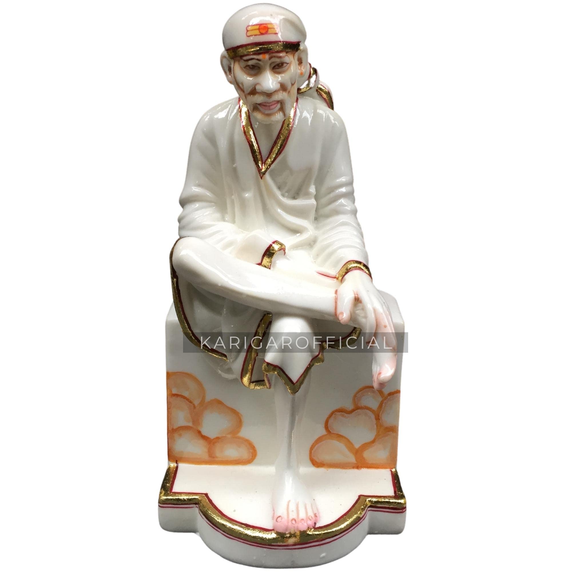 Buy Sai baba Statue, White Marble Sai Murti, Large 9 inches Sai baba ...