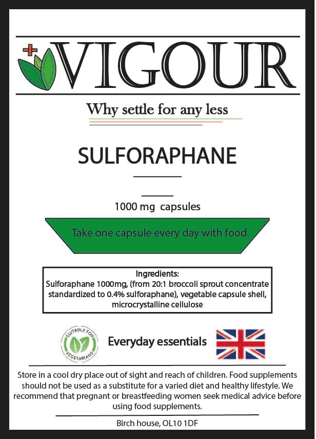 Sulforaphane - 90 High Strength 1000mcg Capsules : Amazon.co.uk: Health ...