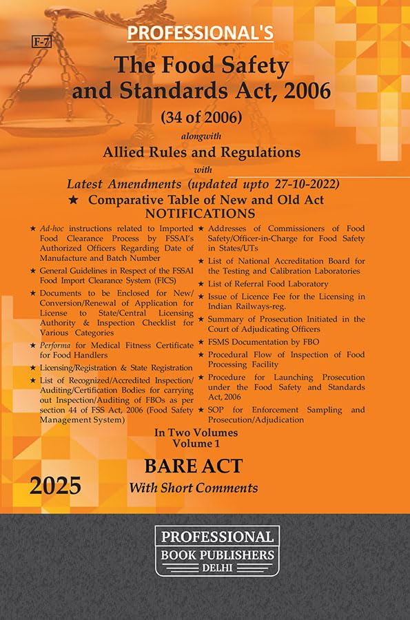 Buy Food Safety and Standards Act, 2006 Alongwith Allied Rules and ...