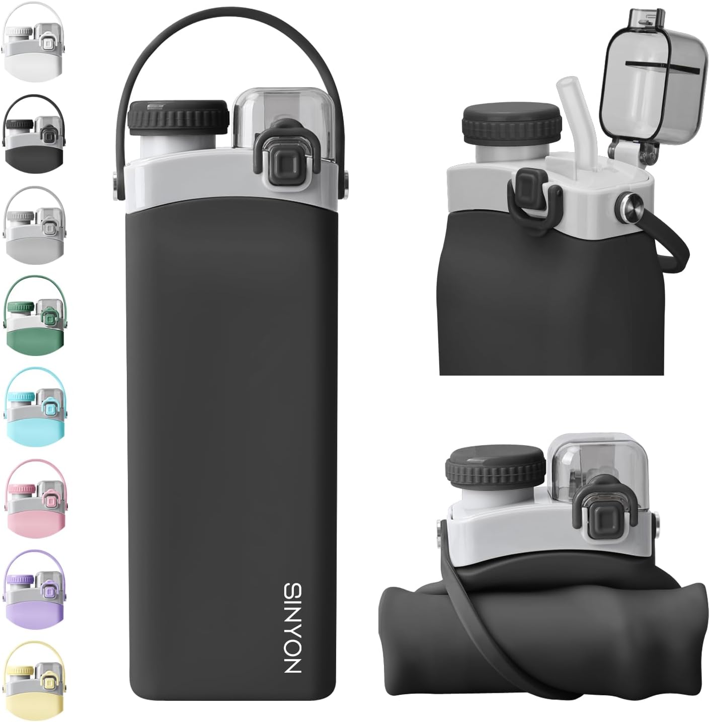 Amazon.com: Almacura 2 Pack Travel Water Bottles TSA Approved Reusable ...