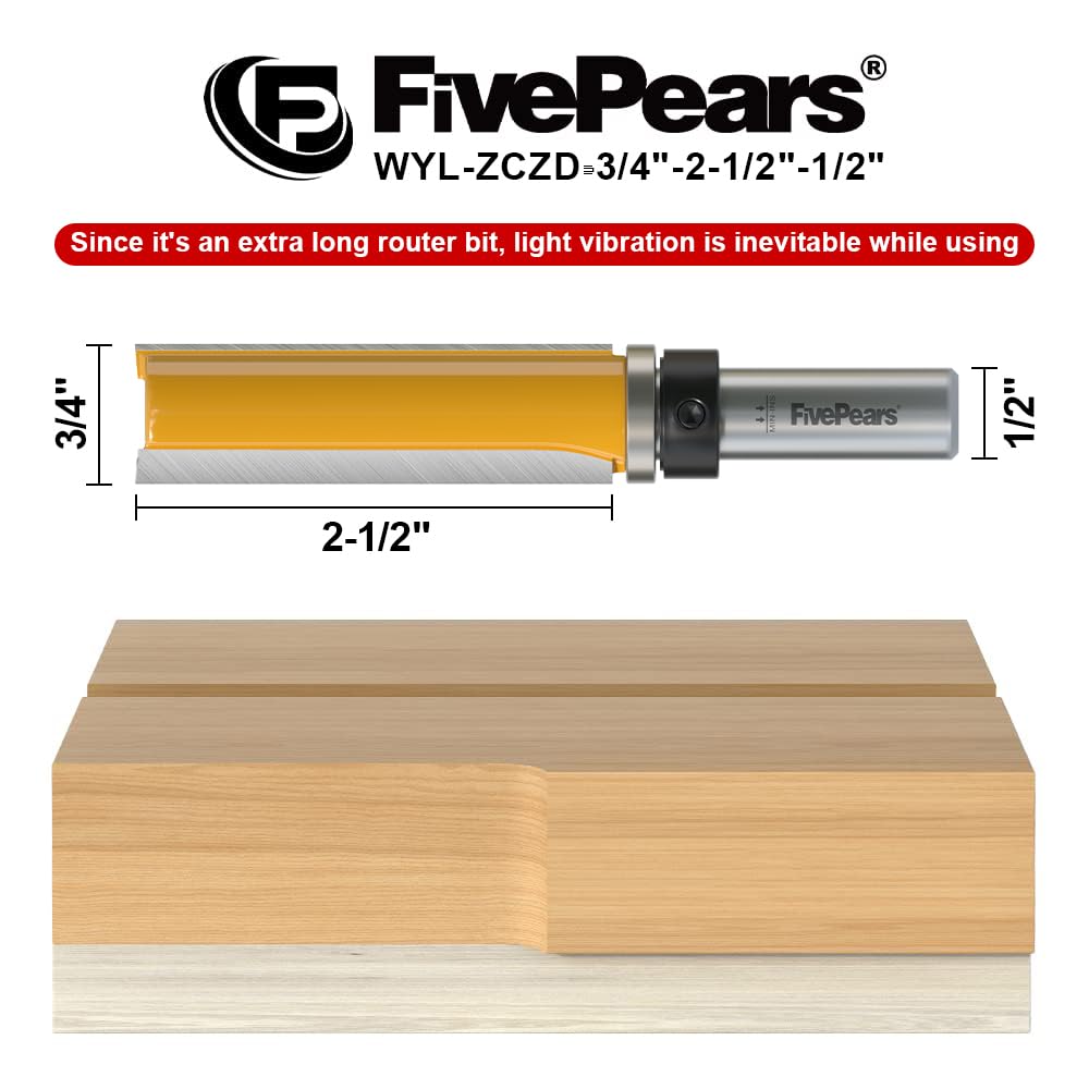 Snapklik.com : Pattern Flush Trim Router Bit, 1/2" Shank, 3/4" Cutting ...