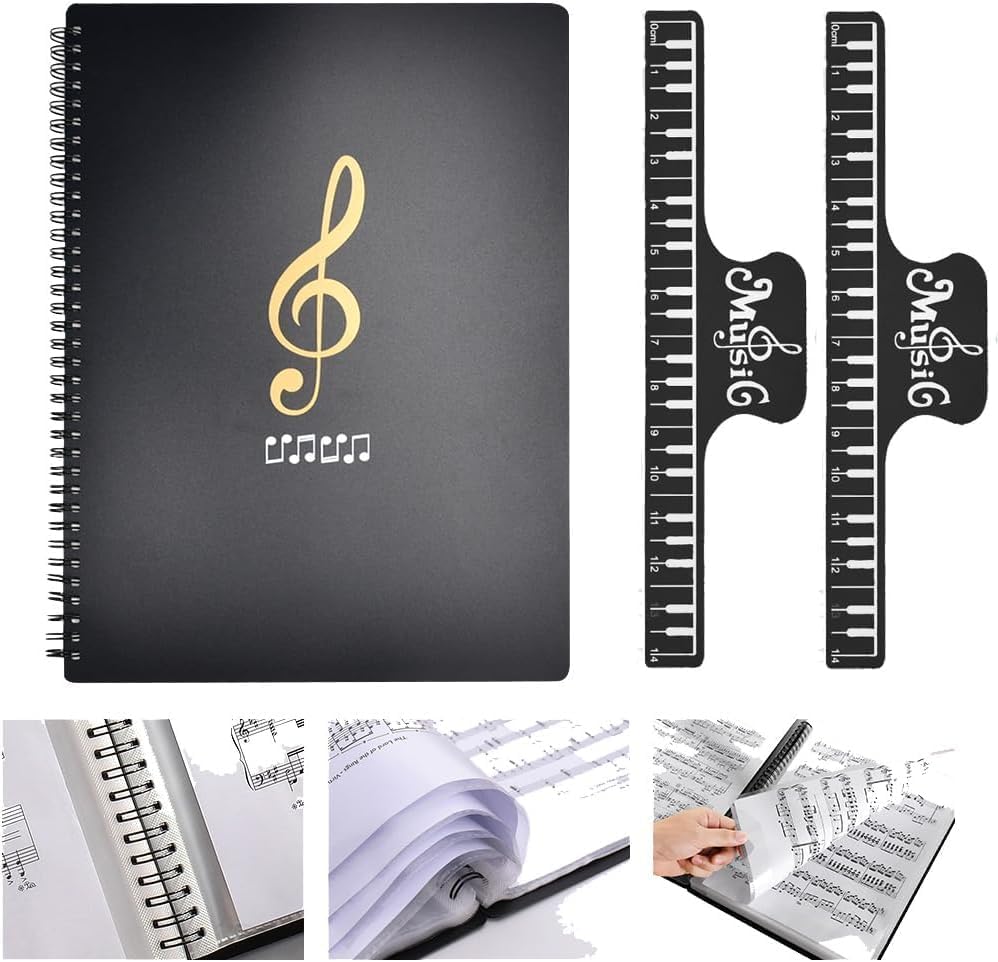 ADERTOS A4 30 Pockets/60 Pages Music File Folder Music Sheet Folder ...