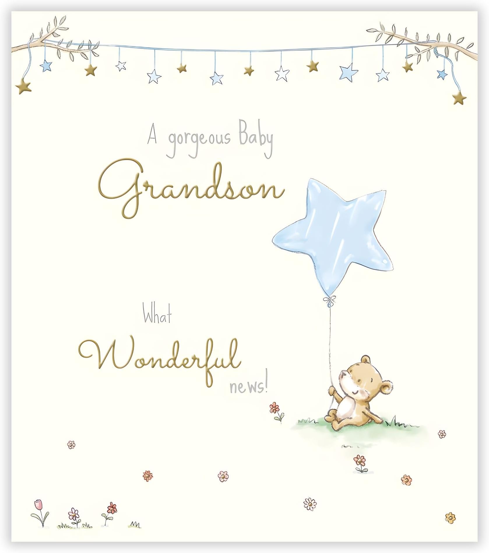 New Baby Grandson Congratulations Card - Wonderful News! - Bear and ...