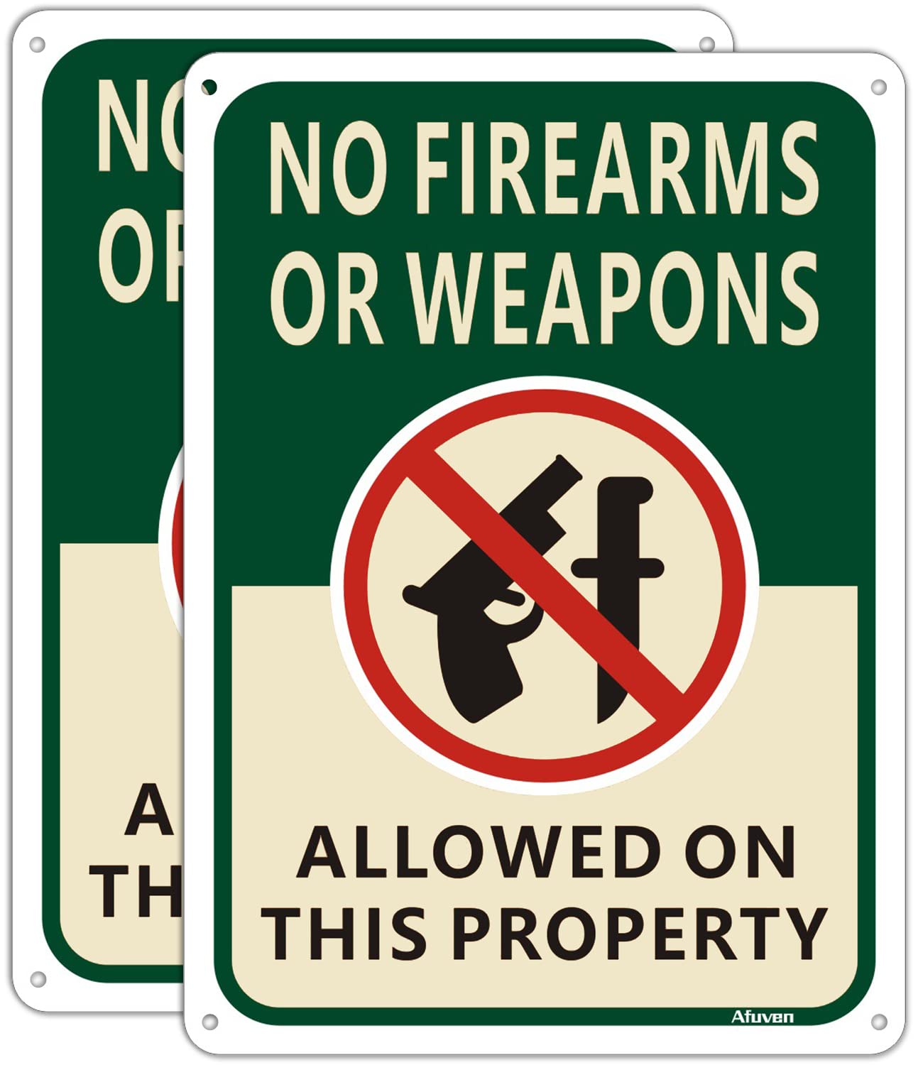 Buy 2 Pack No Firearms Guns Or Weapons Allowed Sign 10 x 7 No Guns Or ...