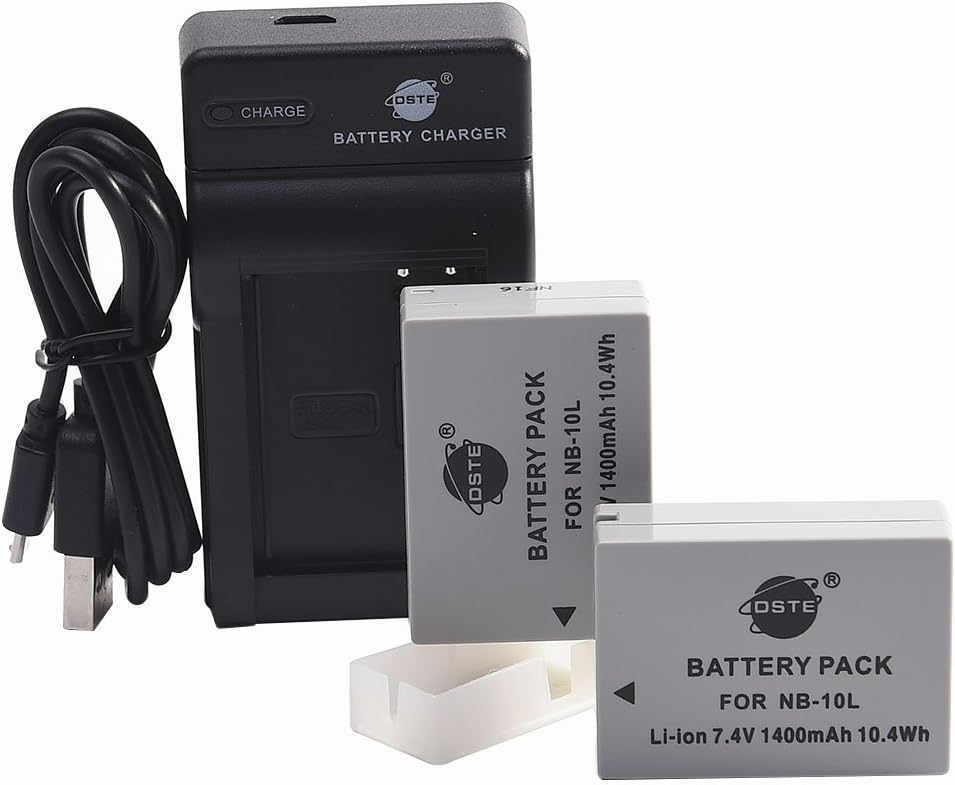 NB-10L NB10L Akku und Ladegerät Set, Hisewen 2 X 1500mAh Akku für Canon ...