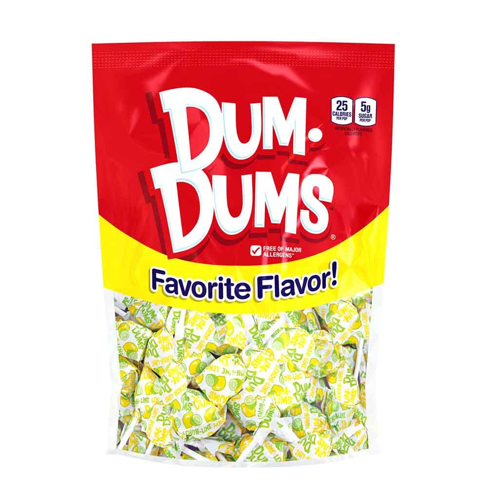 Lemon Lime Dum Dum Lollipop Dum Dums Original Mix Lollipops Bag, 8.4