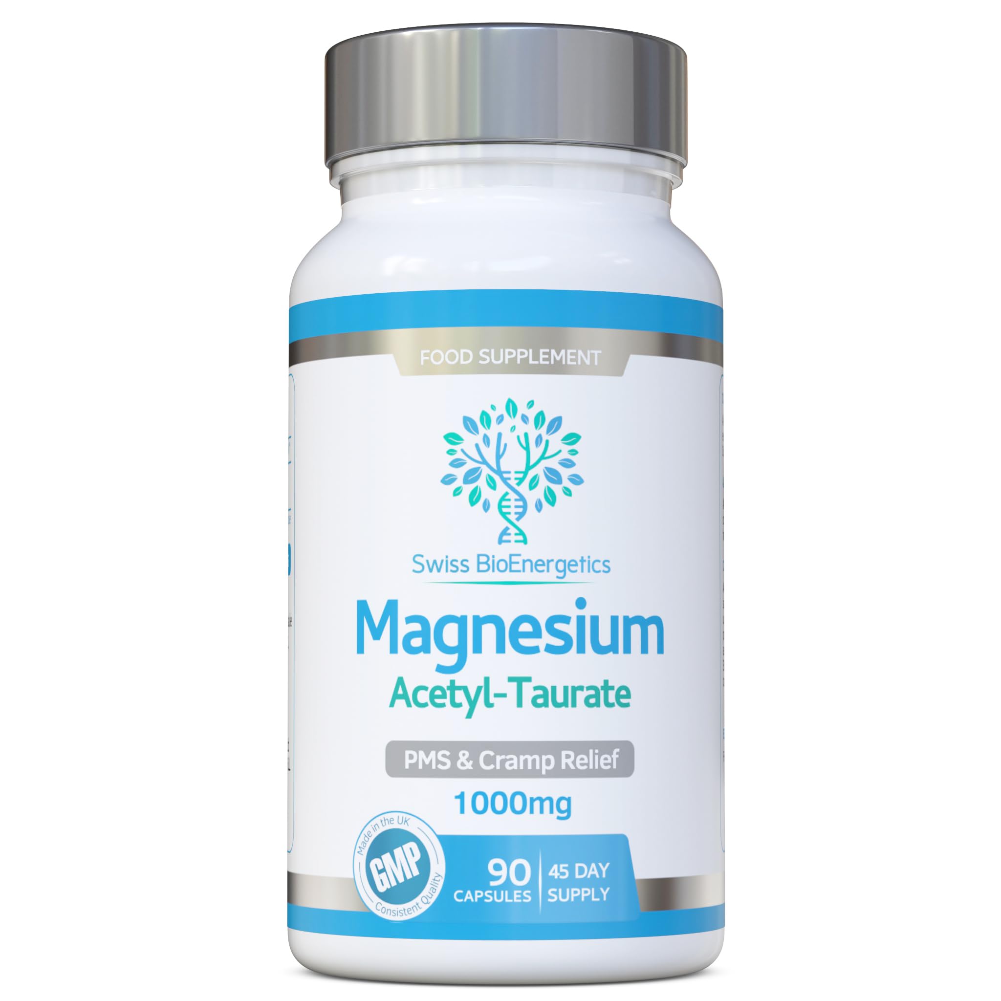 Magnesium Acetyl Taurate 1000mg Daily Dose – 45 Day Supply - Easily ...