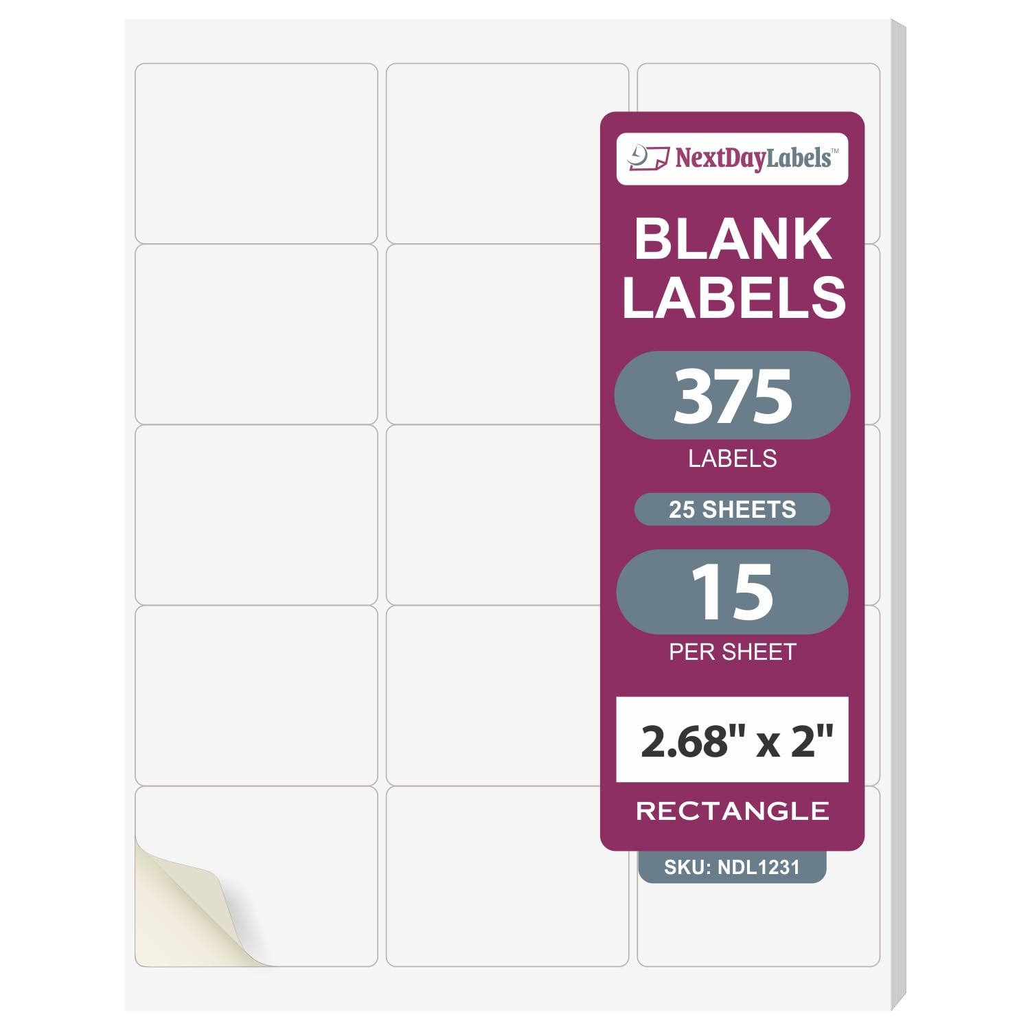 Amazon.com : NextDayLabels – 2"-11/16 x 2 Rectangular Sticker Labels ...