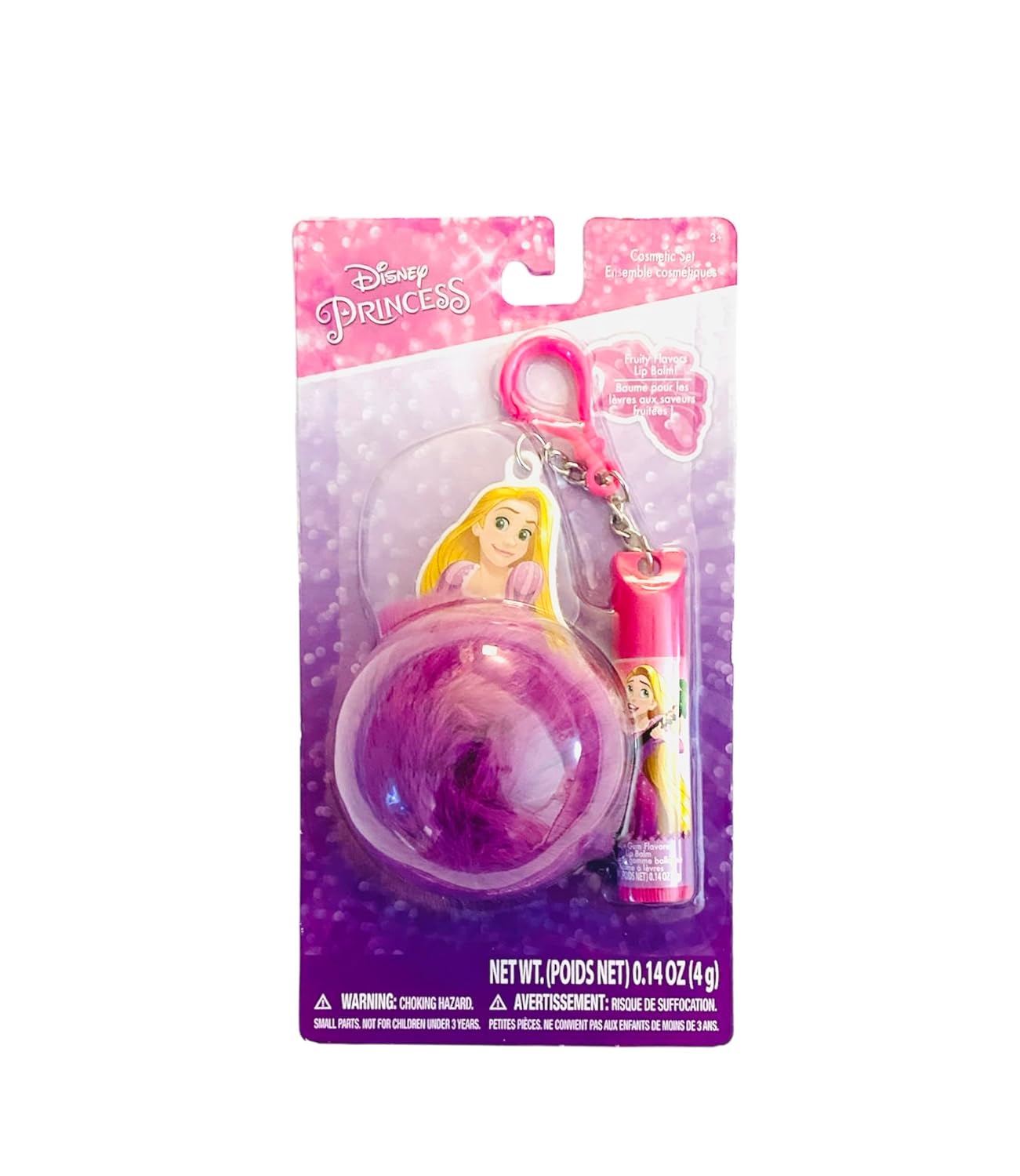 Amazon.com: Disney Princess Lip Balm & Fluffy Keychain Set (various ...