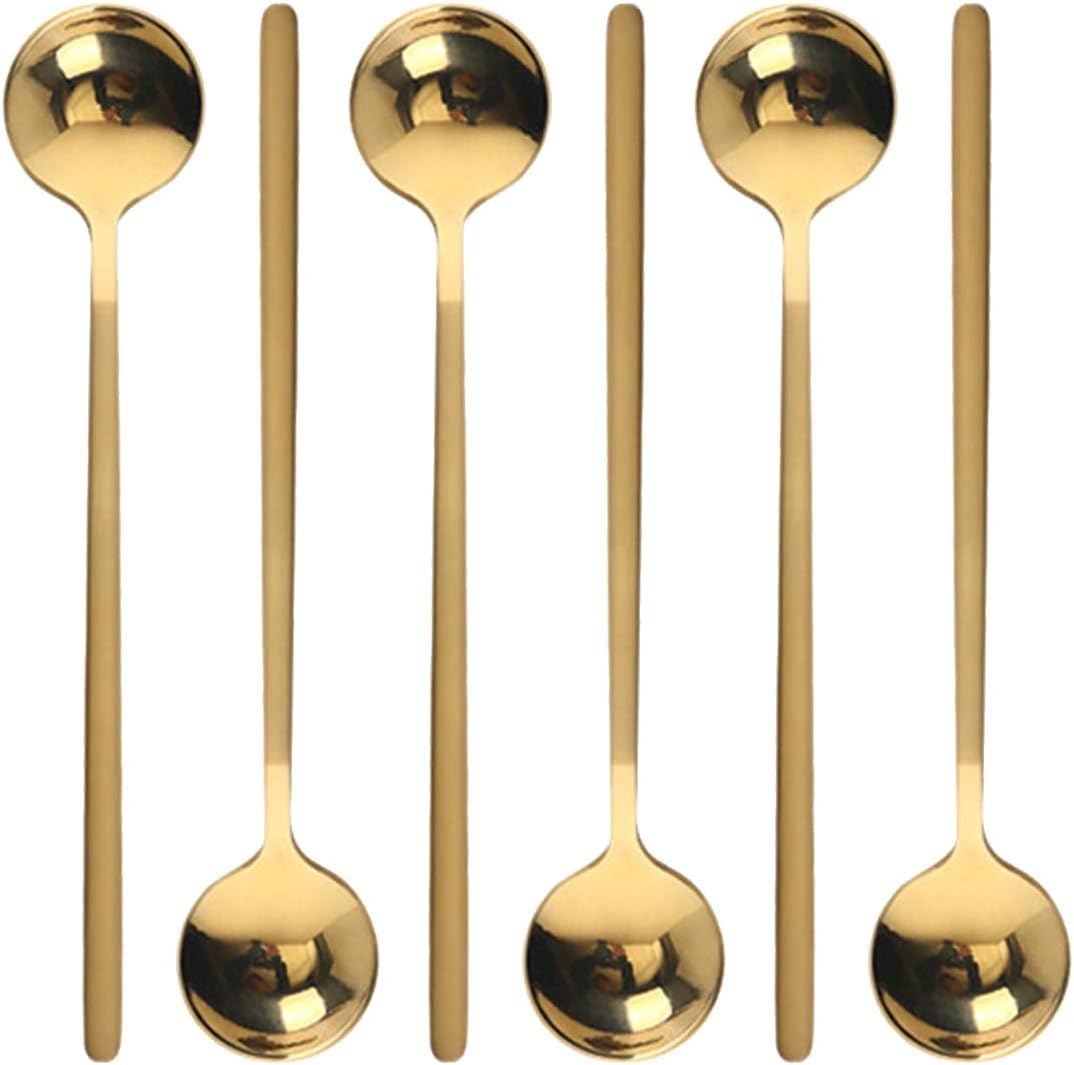 Amazon.com: 5" Gold Coffee Spoons 8Pcs 5.25" - Gold Tea Spoons Small ...