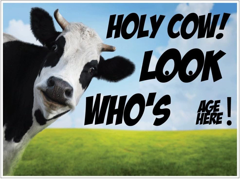 Amazon.com : Holy Cow Birthday Yard Sign With Your Custom Age - 18 x 24 ...