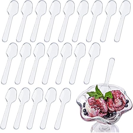 1000 PCS Mini Clear Tasting Spoons Plastic Sampling Spoons Pudding ...