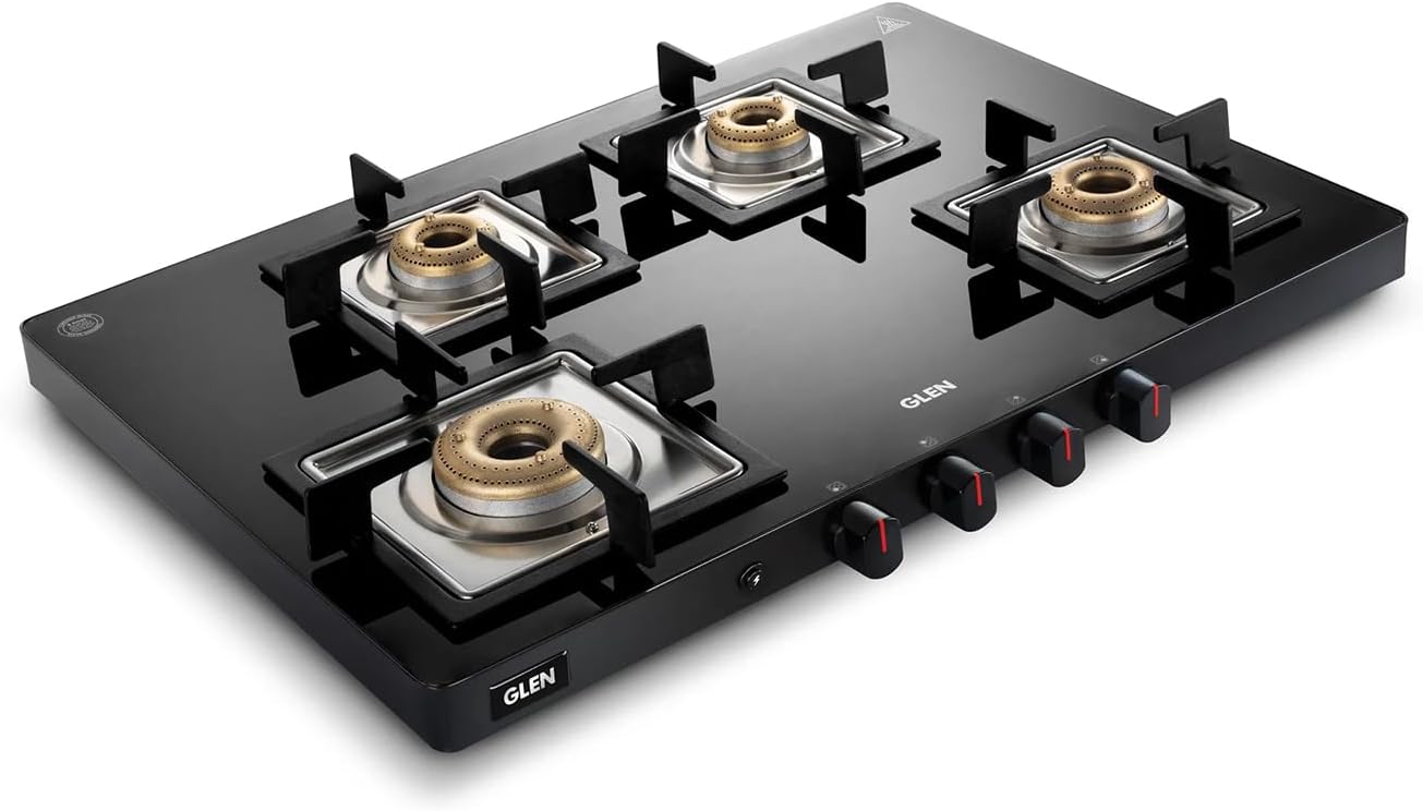 Glen 4 Burner Ultra Tuff Stainless Steel Gas Stove | Silver | Forged ...