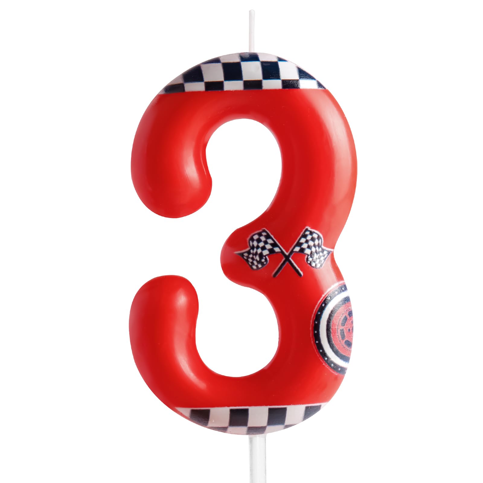Amazon.com: Zi Lan Red Racing Car Birthday Cake Candle Racing Car ...