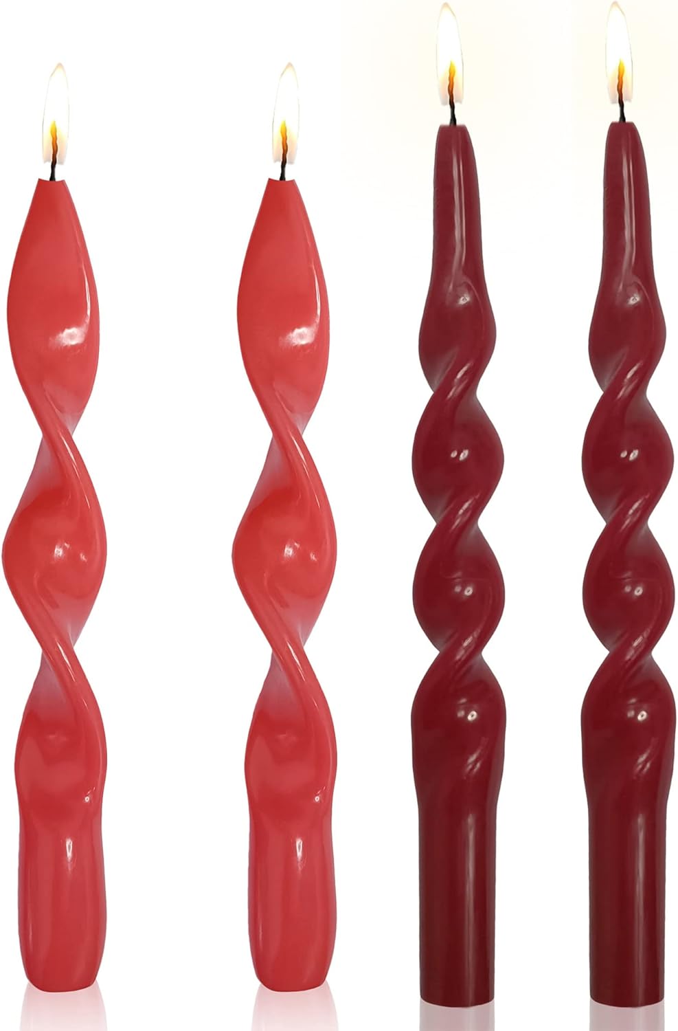 Amazon.com: 4pcs Burgundy Taper Candles red candlesticks for Home ...