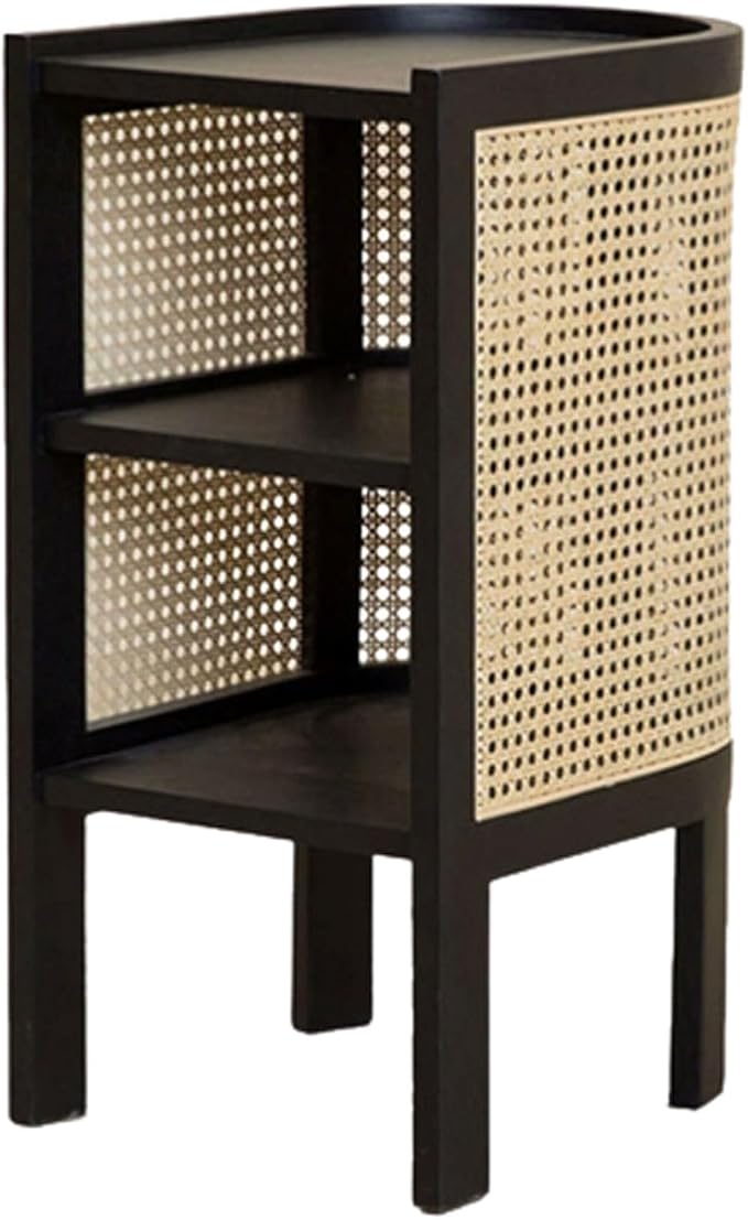 Amazon.com: SOFERI Rattan Nightstand for Room Wooden Frame Night Stand ...