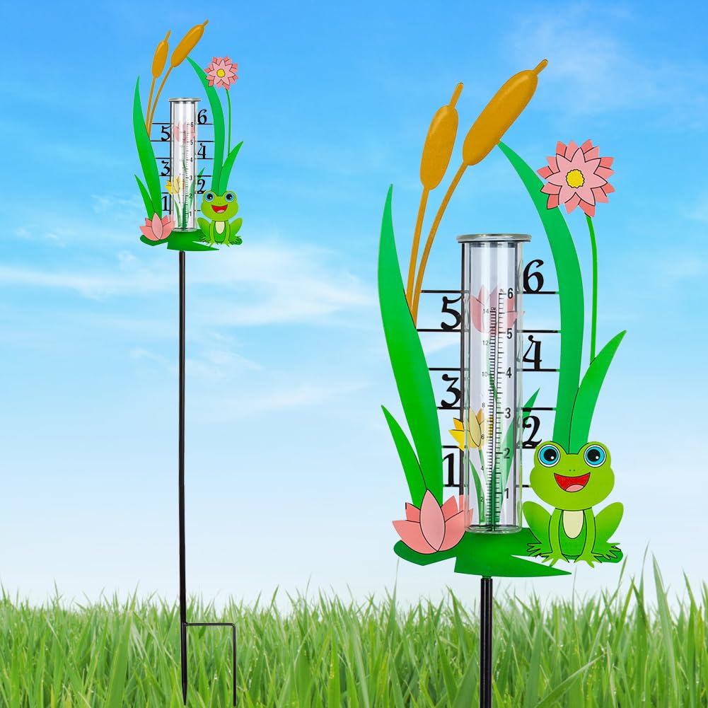 Snapklik.com : Stargarden Rain Gauge Outdoor, 6" Capacity Frog Rain ...