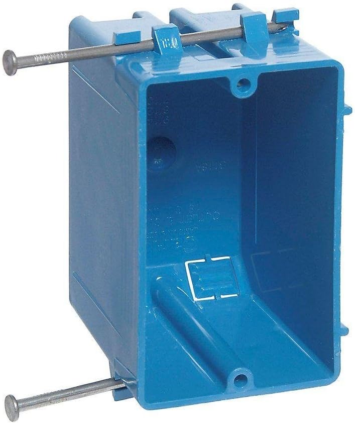 18 cu. in. 1-Gang Zip Box Non-Metallic Switch and Outlet Box - Blue ...