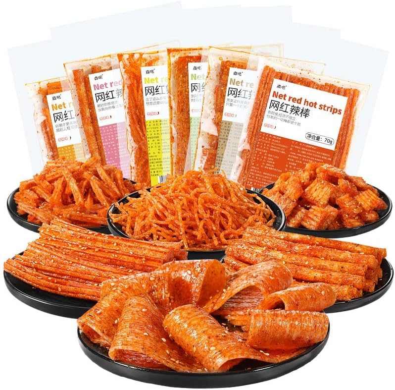 Amazon.com : Chinese spicy latiao spicy strips, Handmade spicy sticks ...