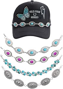 Amazon.com: 4 Pcs Trucket DIY Hat Chains - Western Cowboy Detachable ...