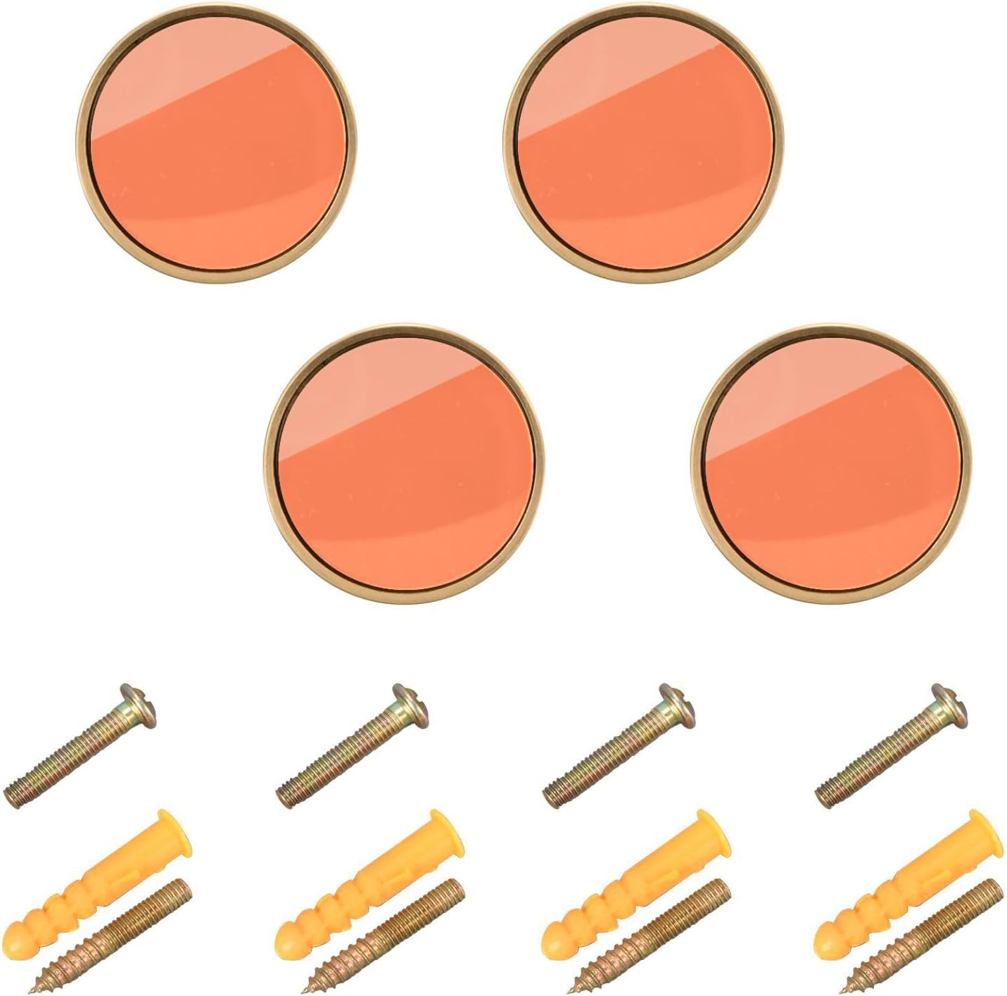 Coral Orange Round Drawer Knobs Pulls Cabinet Knobs with Screws Drawer ...