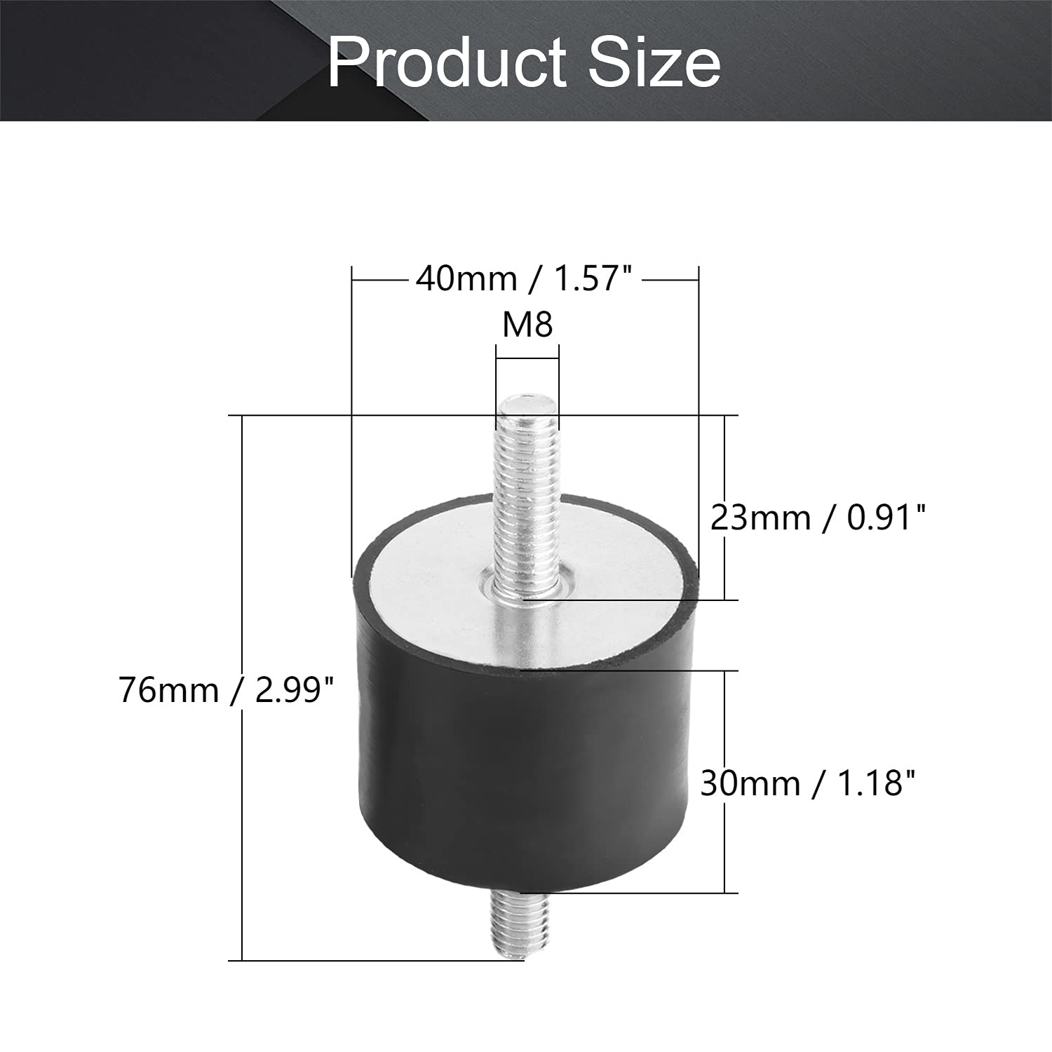 Uxcell 1.18" X 1.18" Rubber Vibration Isolator Mounts Shock Absorber