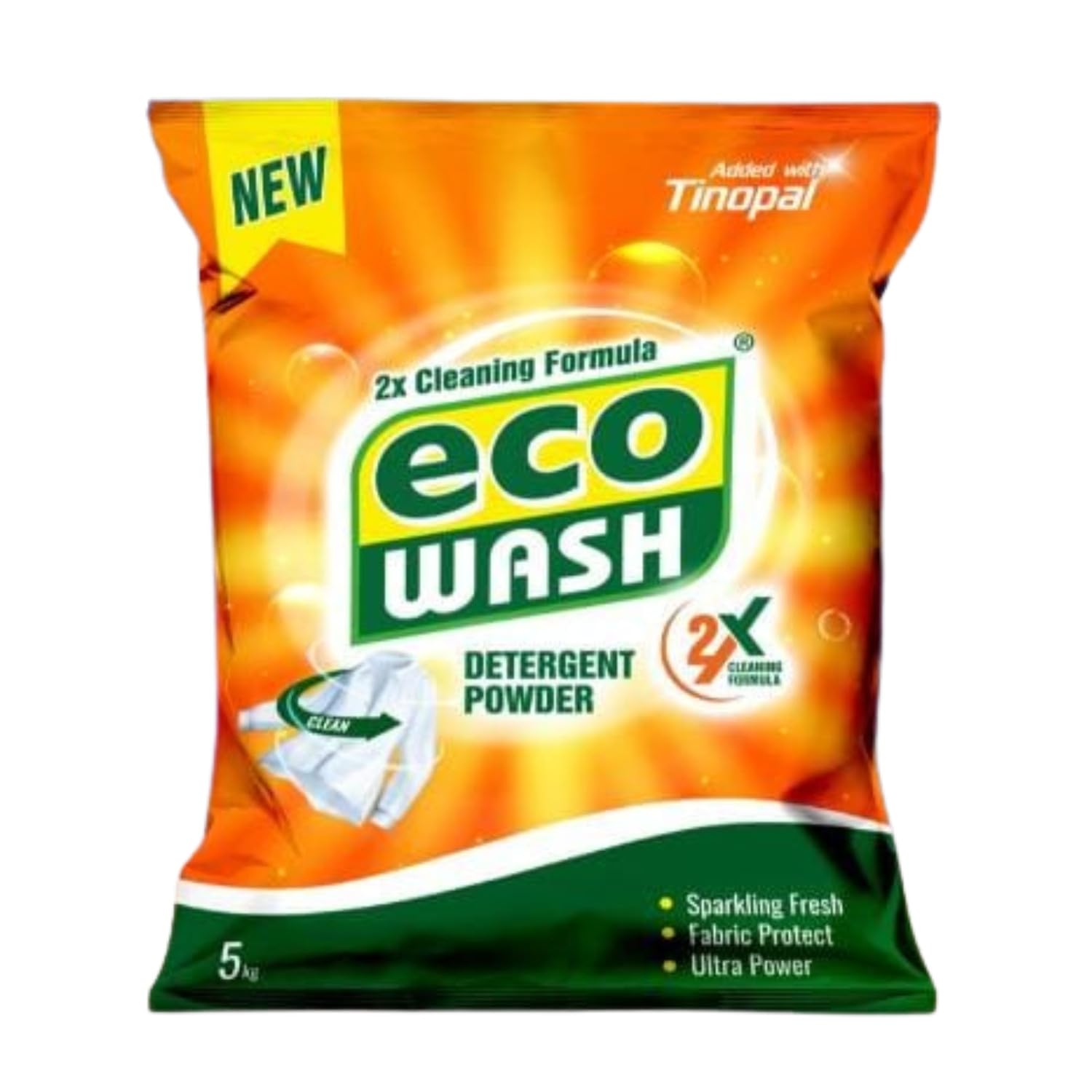 ECO WASH Laundry Detergent Powder - 5 kg | Eco-Friendly Formula ...