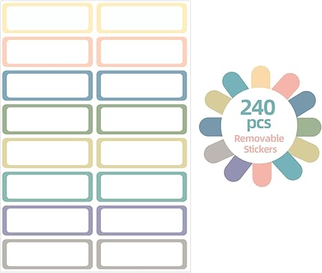 Amazon.com : STARLIBOO Removable Labels, Removable Colored Labels ...