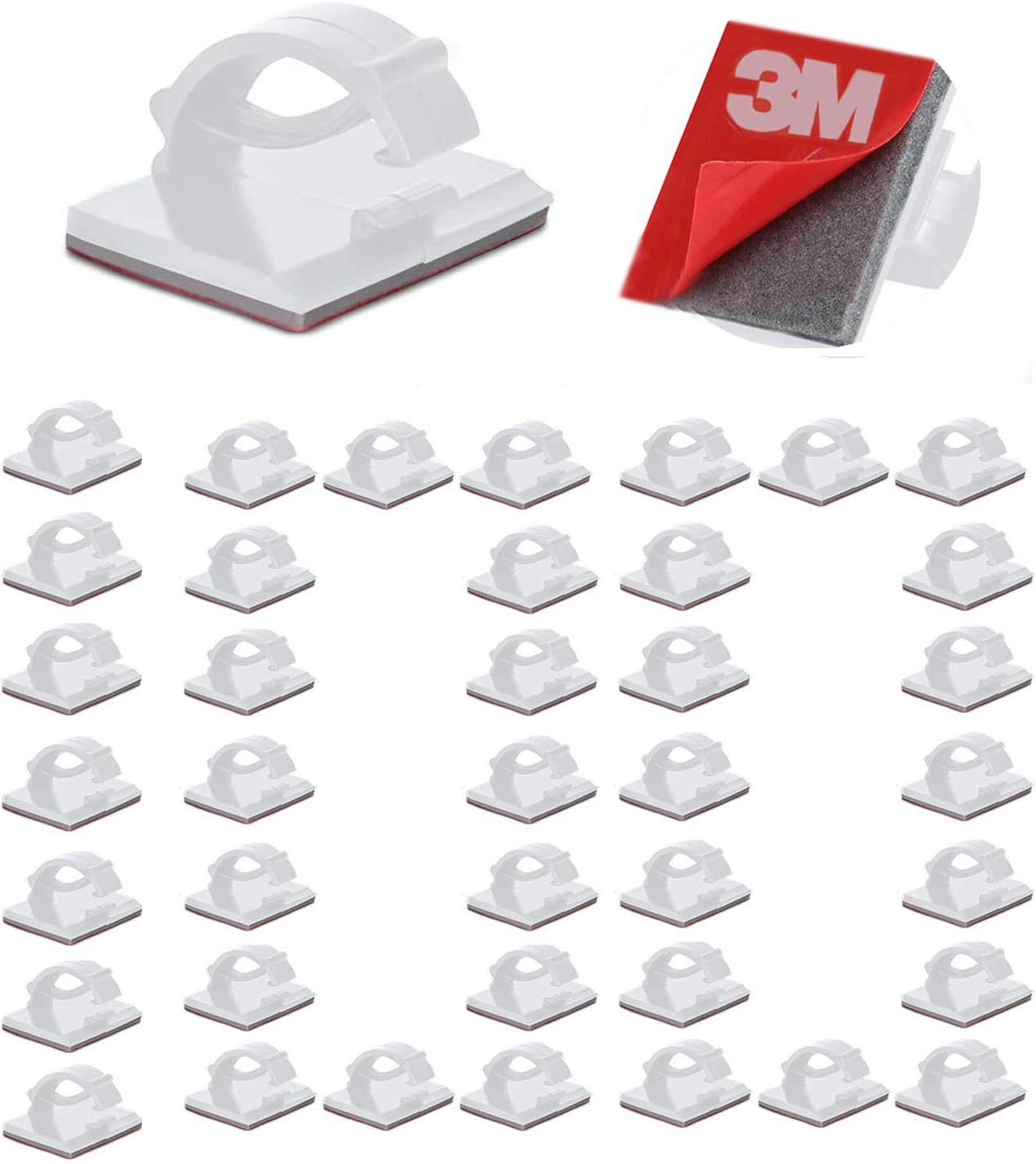 Amazon.com: 3M Cable Clips Self Adhesive Cord Organizer, Wire Holder ...