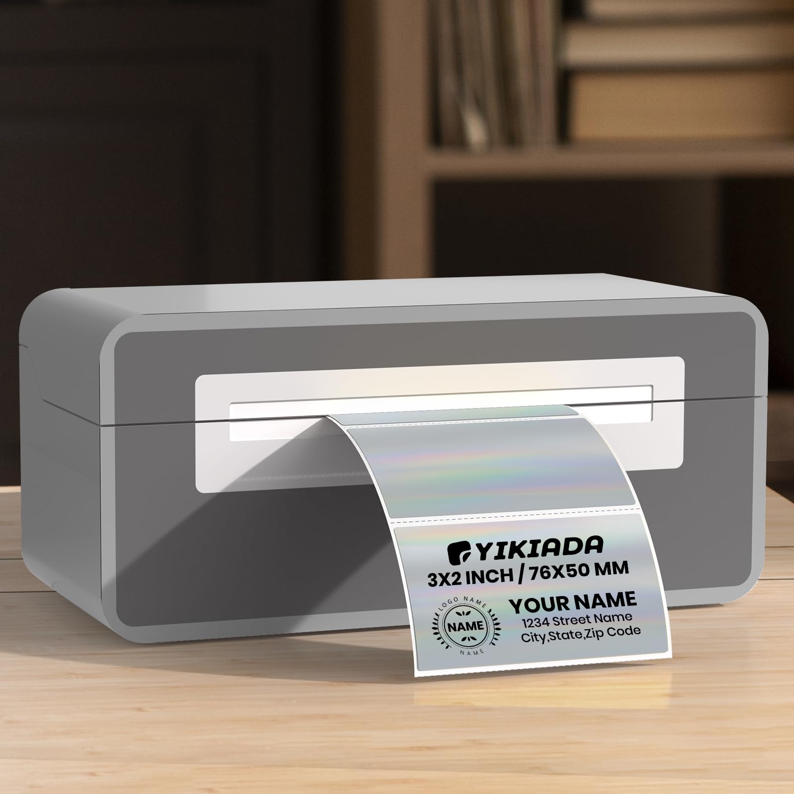 Snapklik.com : Silver Thermal Labels Vinyl 2 3 Inch Self-Adhesive ...
