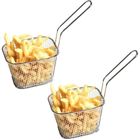 Amazon.com: Stainless Steel Mini Square Fry Basket French Fries Holder ...