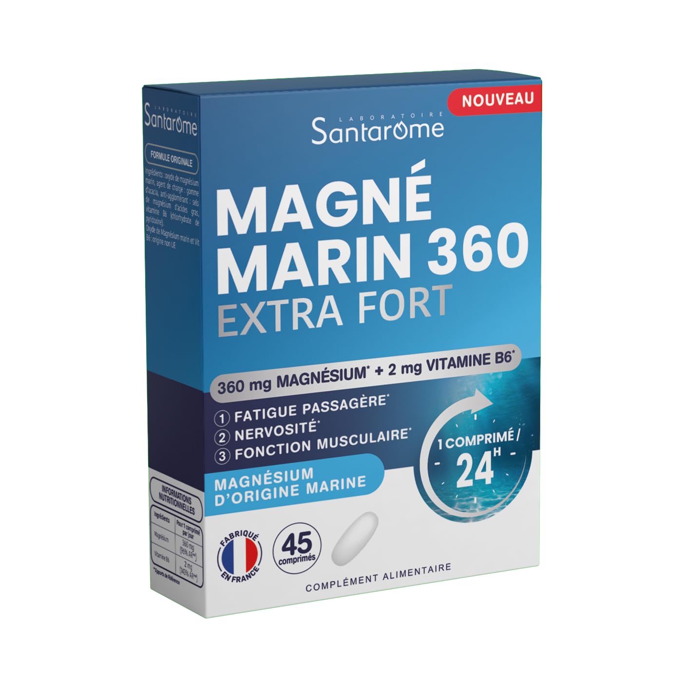 Santarome - Magnésium Marin Extra Fort - 360 mg par prise + 2 mg de ...
