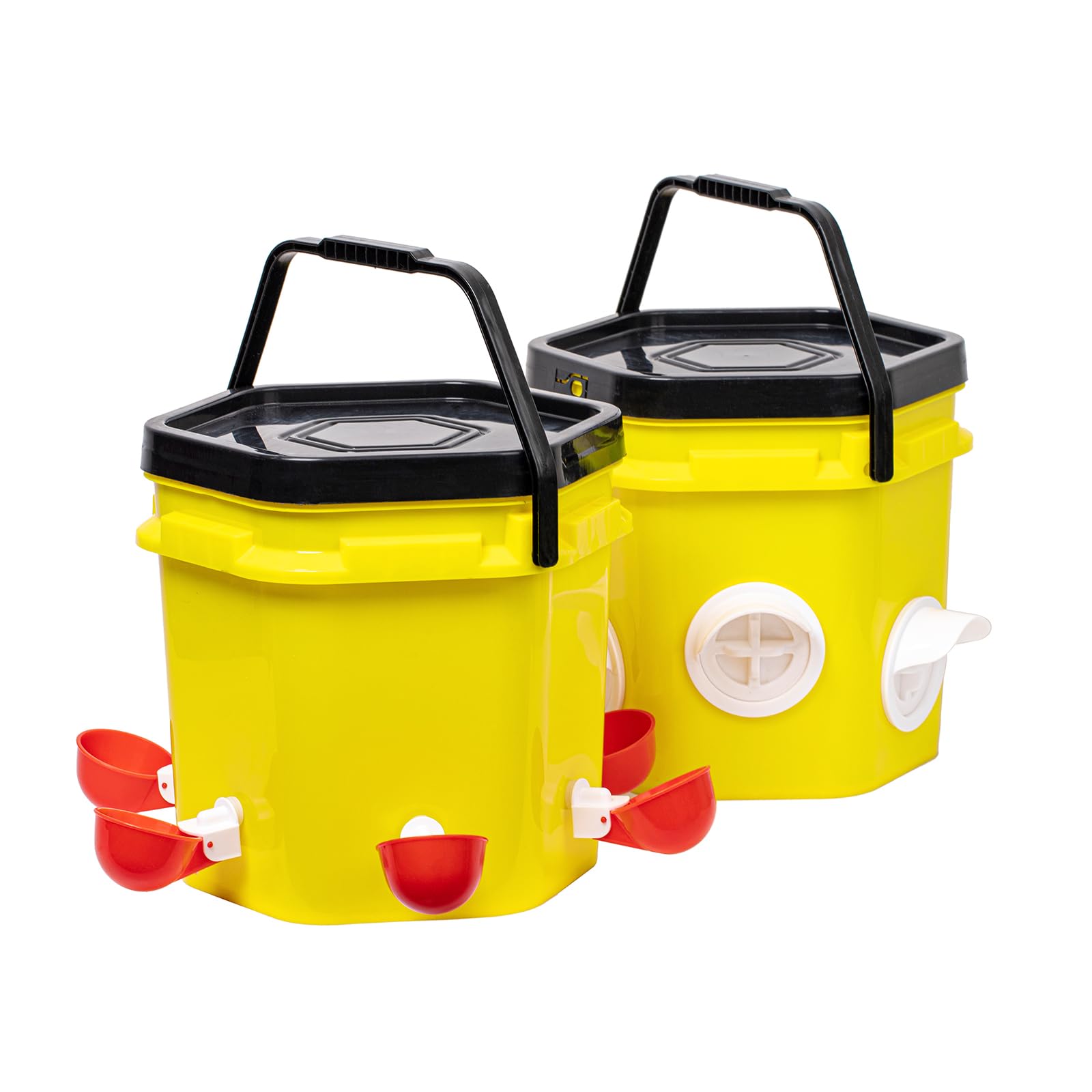 Glolaurge 6 Side Chicken Feeder and Waterer Set, 2.6 Gallon/20 Pounds ...