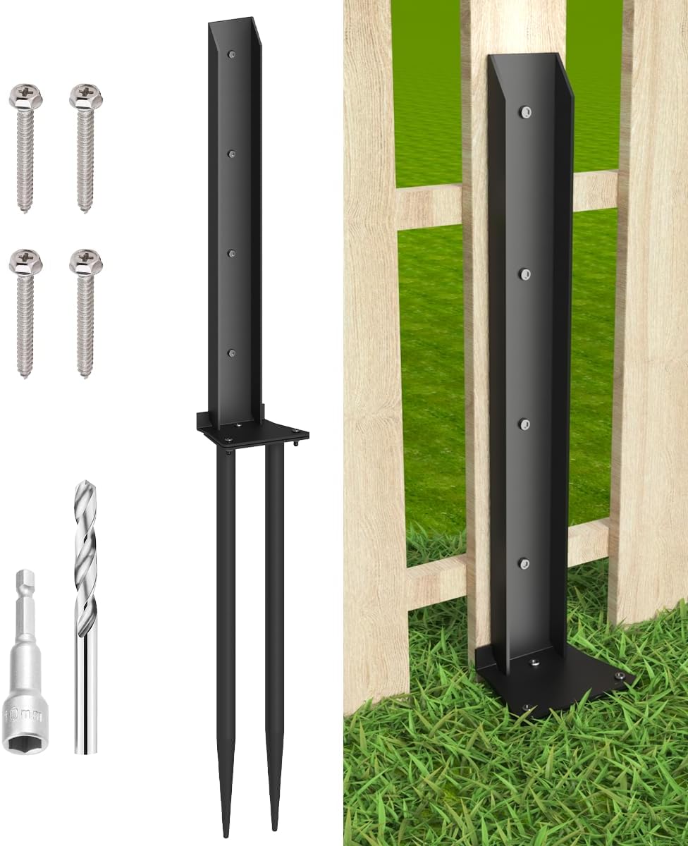 Amazon.com : Mokeyder Fence Post Anchor Kit, Heavy Duty Metal Steel ...