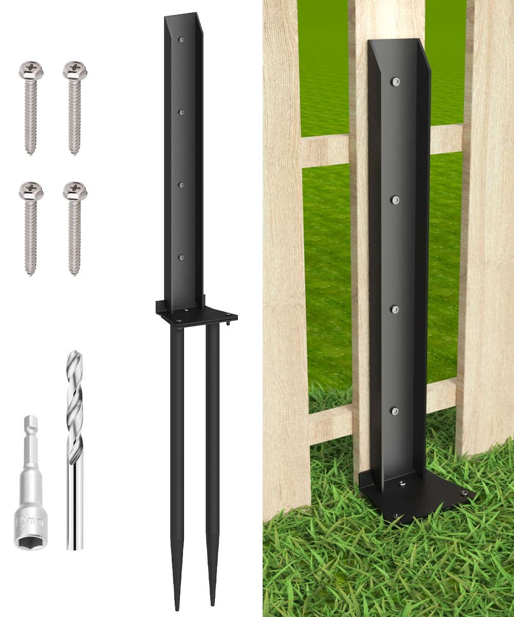 Amazon.com : Mokeyder Fence Post Anchor Kit, Heavy Duty Metal Steel ...