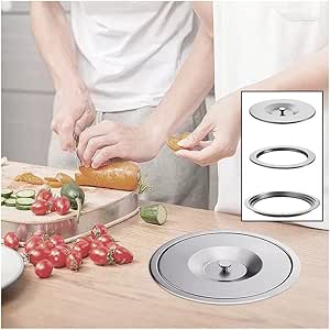 Amazon.com: zktoermn Trash Cans Lids, Stainless Steel Trash Grommet ...