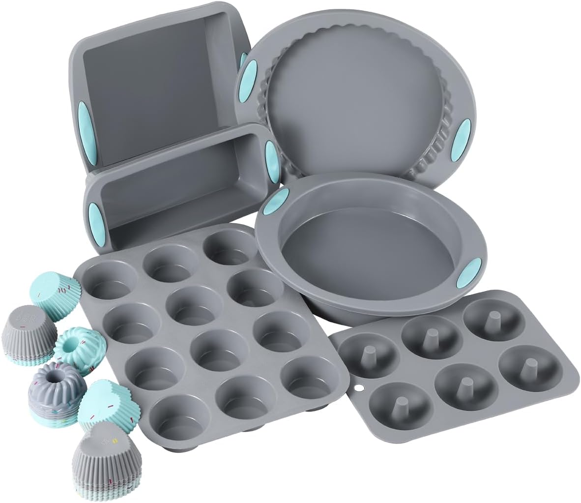 Amazon.com: BAKEWARE SET 6 in 1 silicone baking set. Six piece baking ...