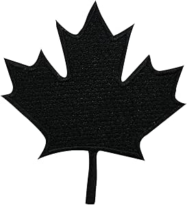 Canada Flag Patch, Maple Patch, Black Maple Leaf patcEmbroidered Iron ...
