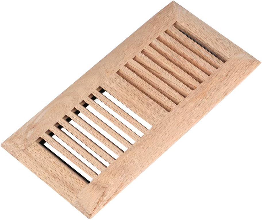 White Oak Hardwood Flush Mount Floor Register, 4X10 Inch, with Damper ...