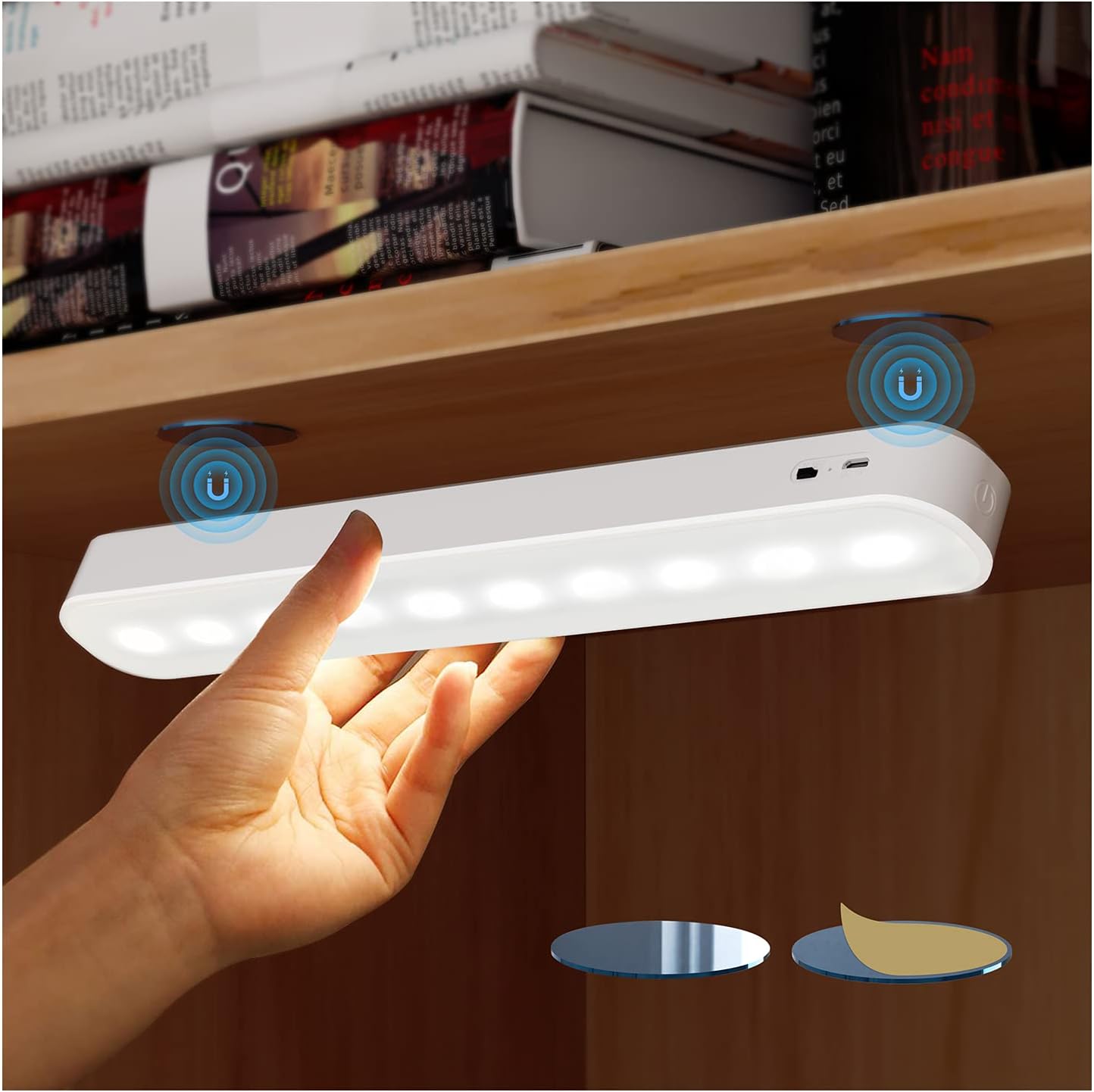 AKSDA Closet Stick on Light, LED Dimmable Under Cabinet Wireless ...