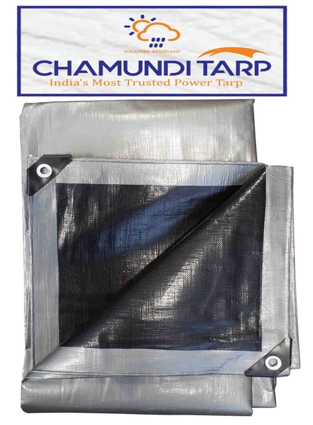CHAMUNDI Tarp 9ftx6ft 200 GSM Pack of 1 HDPE Weatherproof Heavy Duty ...