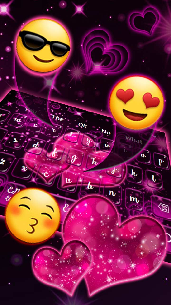 Sparkling Neon Pink Love Keyboard Theme - App on Amazon Appstore
