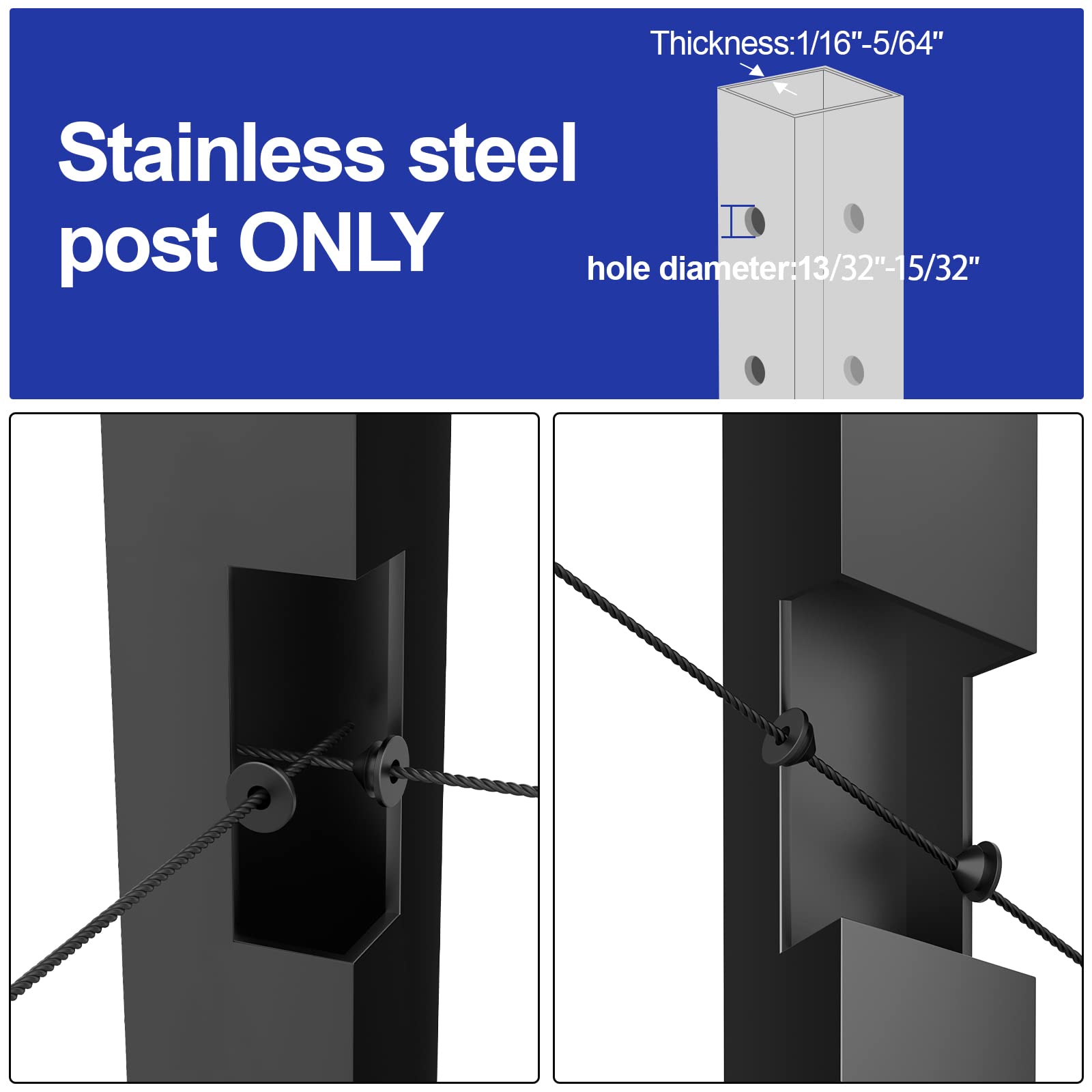 Snapklik.com : BLIKA 300 Pack Cable Railing Rubber Grommets For 1/8" 5/ ...