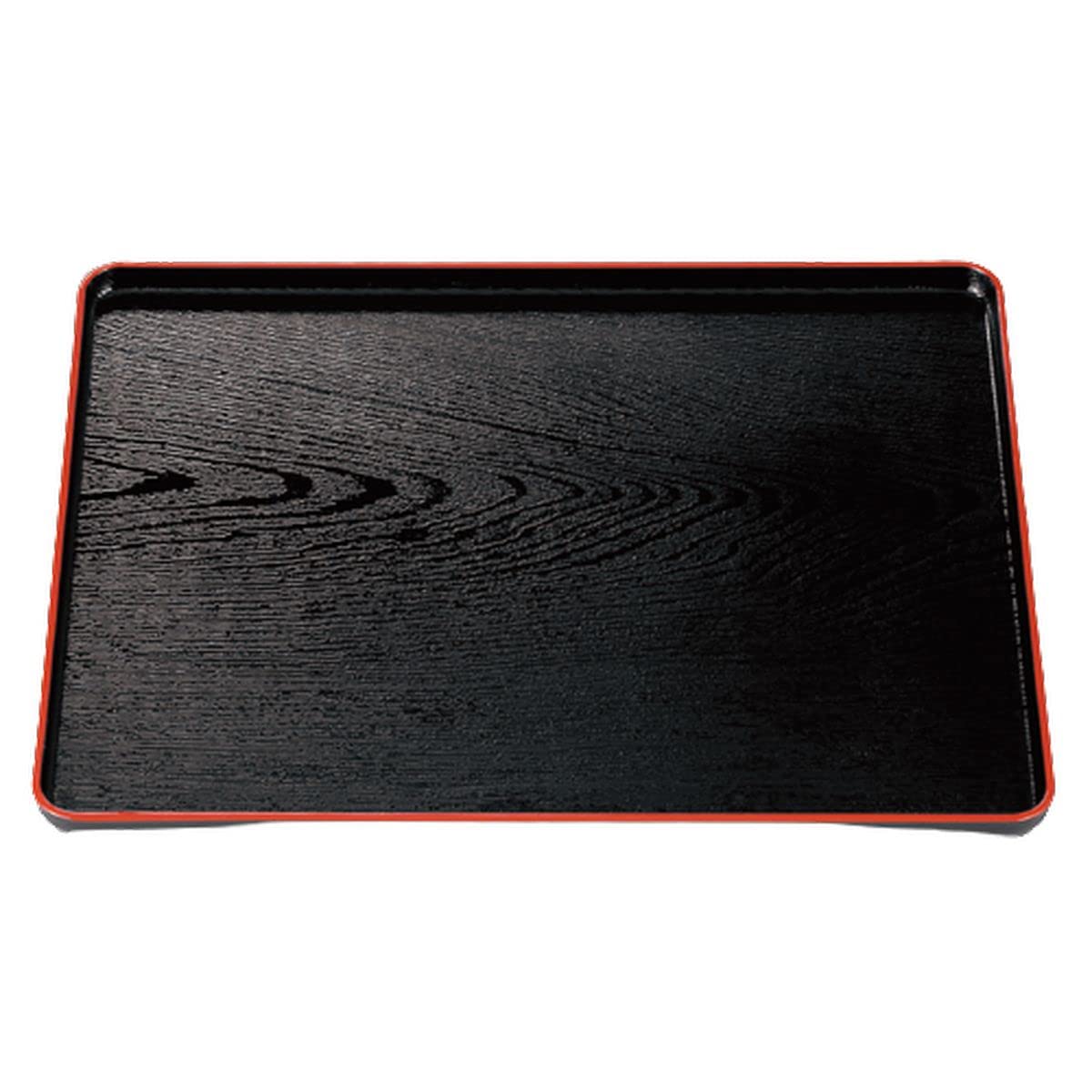 Amazon.co.jp: J-kitchens お盆 （ トレイ ）地木目長手盆 黒天朱 尺1寸 日本製 : ホーム＆キッチン