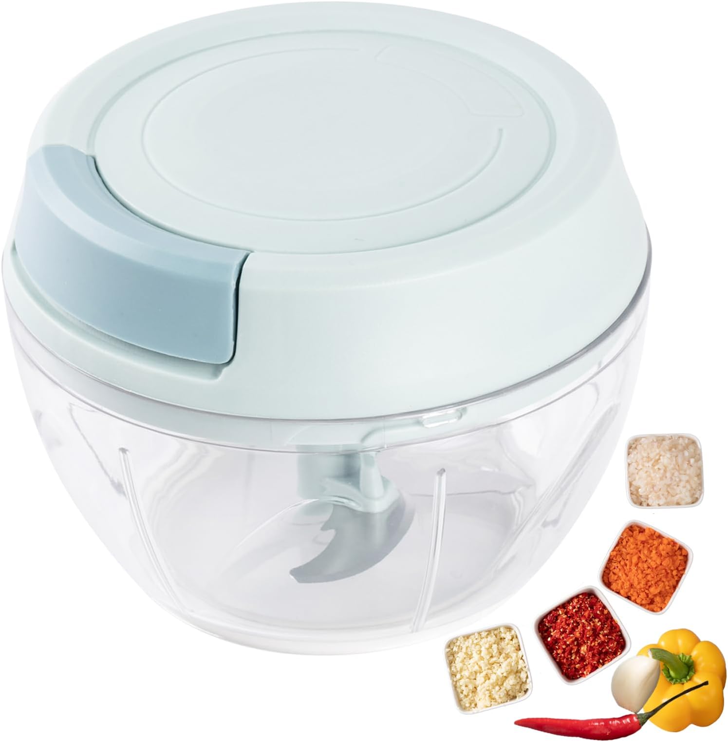 Amazon.com: Obsoorth Pull String Garlic Chopper 3 Sharp Blades Manual ...