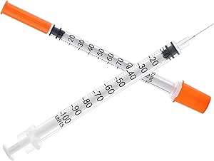 1ml Syringe with Needle, 20 Pack 1cc 27G 1/2Inch (13mm), Disposable Lab Syringes Individually ...