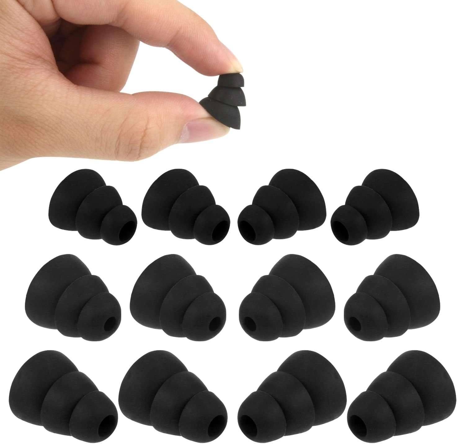 TORMEN Triple Flange Replacement Ear Tips Sleeves, Conical Silicone ...
