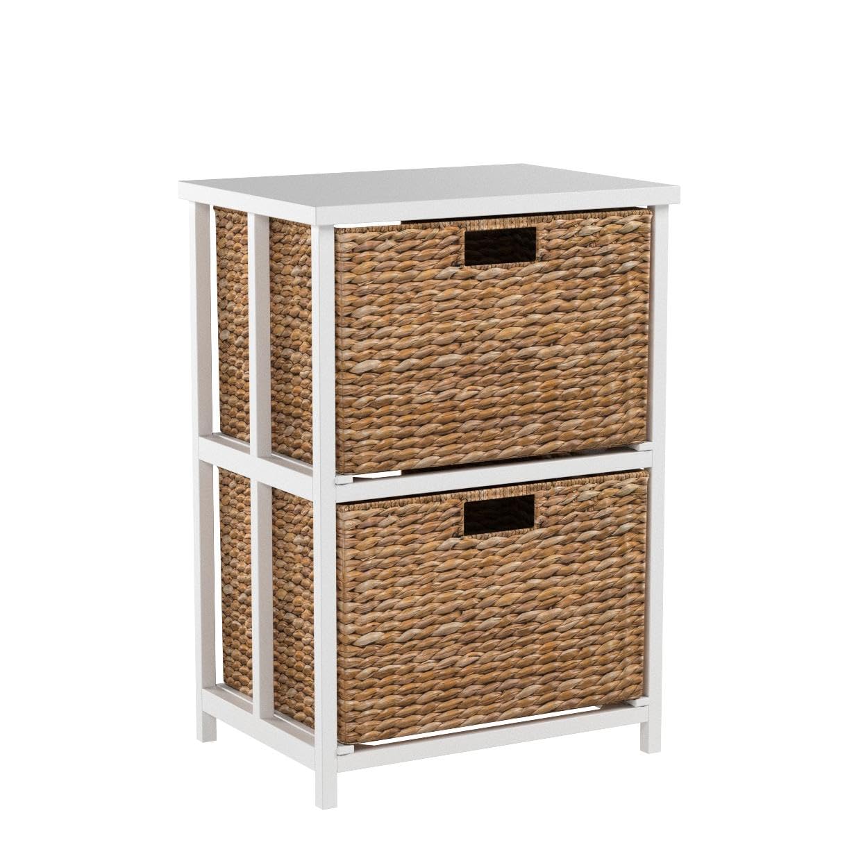 BIRDROCK HOME Seagrass 2 Tier File Cubby Cabinet - Vertical Storage ...